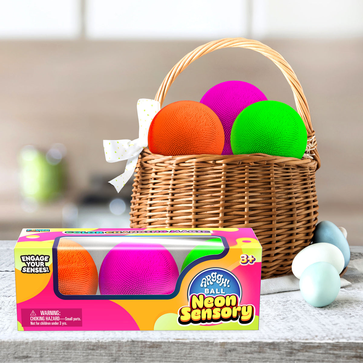Power Your Fun 3-Pack Neon Sensory Squish Stress Relief Balls — USA Toyz