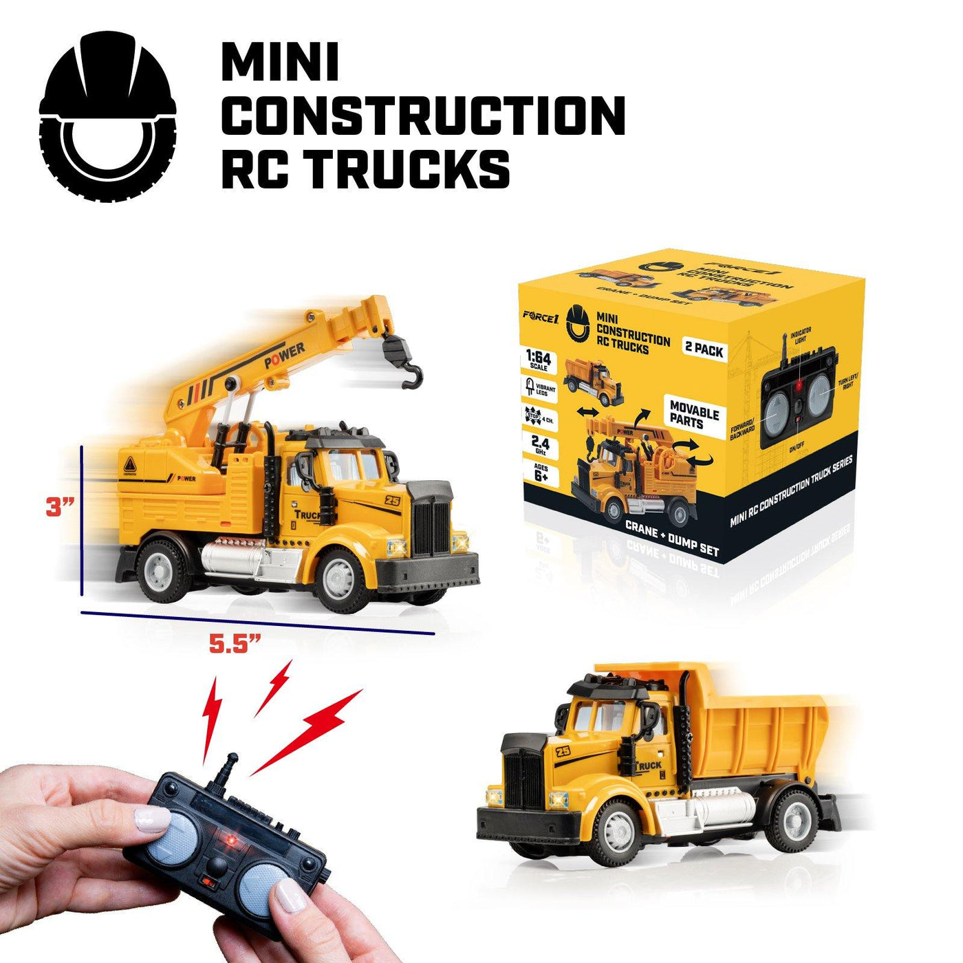 2pk Mini RC Construction Trucks — USA Toyz