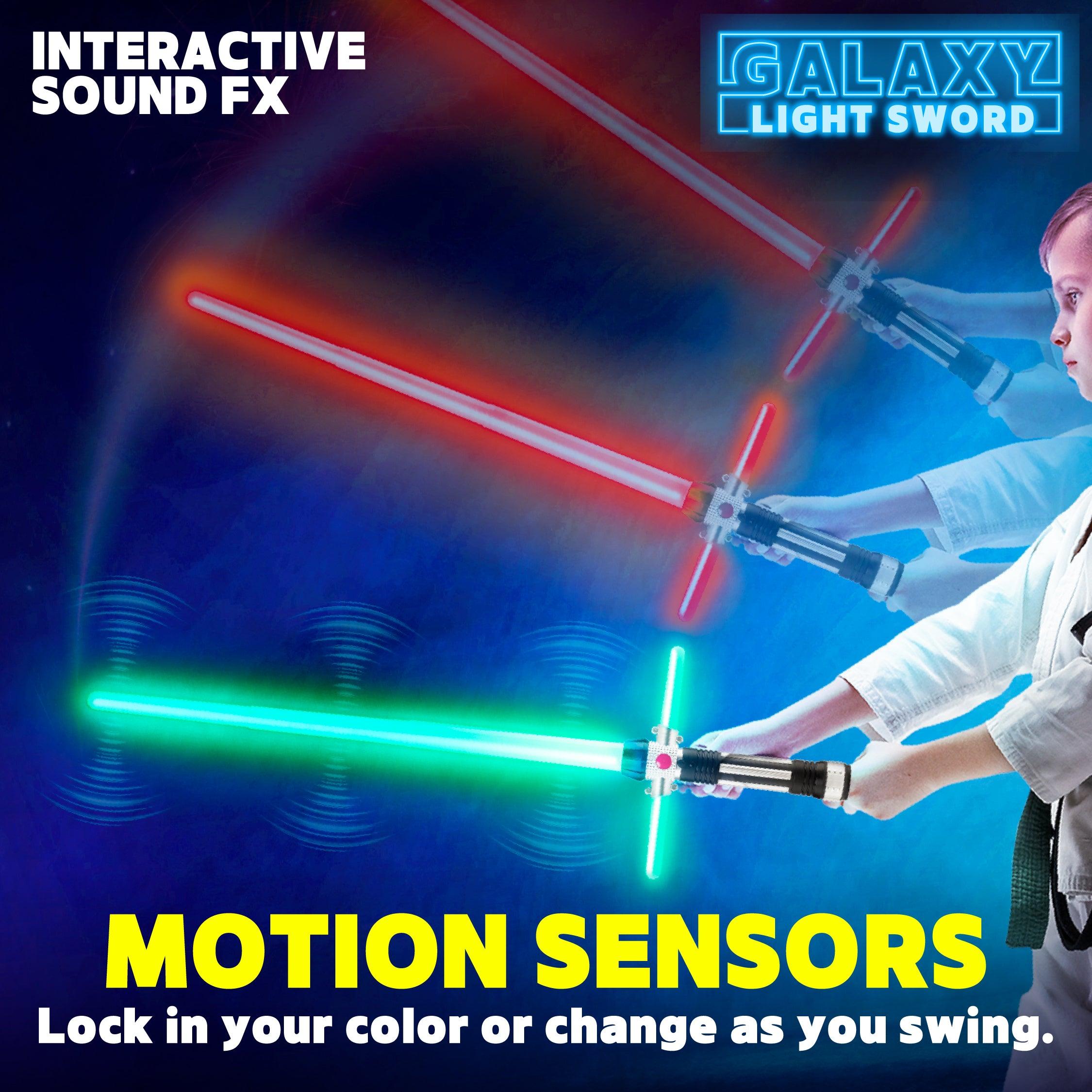 Color Changing Toy Swords Kids Light Up Saber Set - 2 Pack LED Color ...